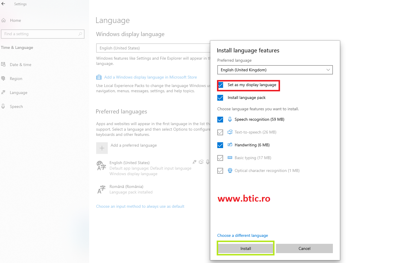 Cum se schimbă limba sistemului pe Windows 10