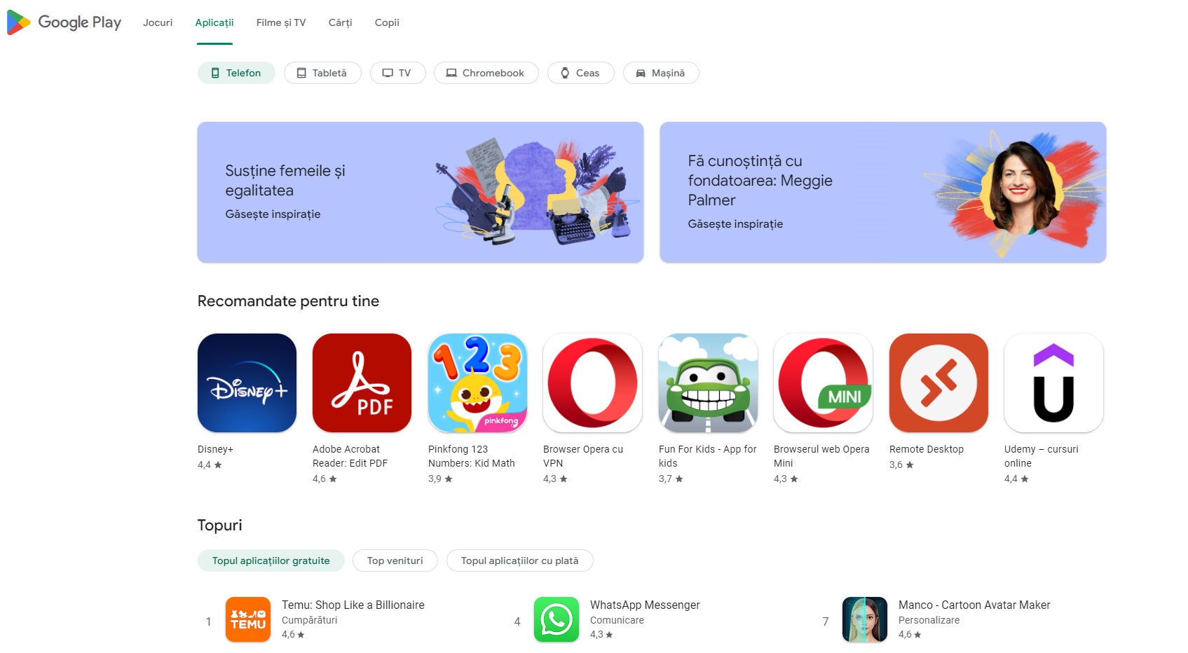 Aplicatii android pentru telefon mobil